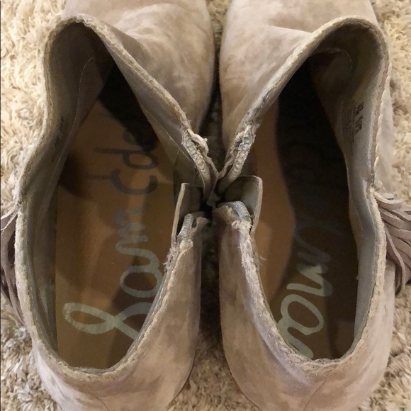 Sam Edelman | Shoes | Sam Edelman Paige Suede Leather Fringe Booties ...